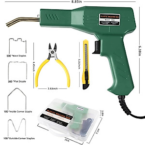 ATOLS Plastic Welder, 1000PCS Staples, Plastic Welding Kit, Hot Stapler Kit, Plastic Welder Gun Kit, Car Bumper Repair Kit, Plastic Repair Kit, Portable Toolbox