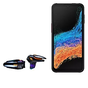 BoxWave Gaming Gear Compatible with Samsung Galaxy XCover6 Pro - Touchscreen QuickTrigger Auto, Trigger Buttons Autofire Gaming Mobile FPS - Jet Black
