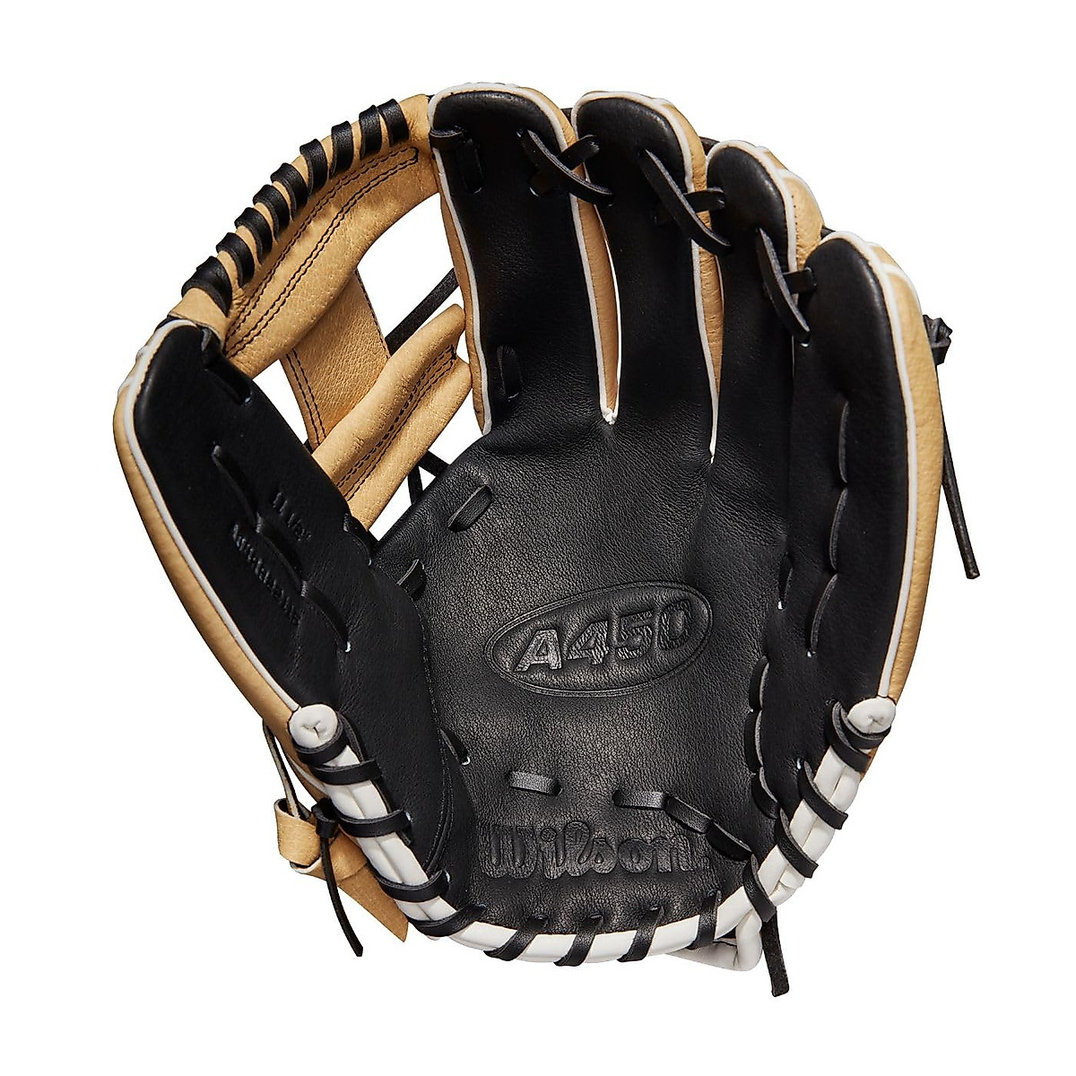 Wilson 2022 A450 11.5" Infield Baseball Glove - Black/Blonde, Right Hand Throw
