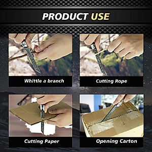 ohmonlyhoo Folding Knife, 3.5 inch Pocket Knife for Men with Wooden Handle,Tanto Knife with Stainless Steel Blade, for Men and Women