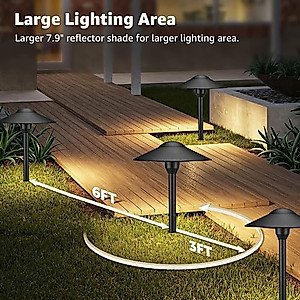 Lumina Lighting® 3W Landscape Path Lights - Low Voltage Cast-Aluminum Outdoor Pathway Light and Area Light 3000K - 12V Waterproof - G4 LED 3W Lighting for Yard Garden Pathway (Black, (8-Pack))