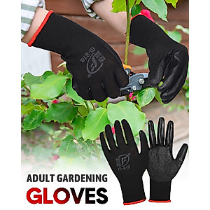 Honeydak 36 Pairs Gardening Gloves for Men Women Breathable Rubber Coated Garden Gloves(Red, Black)