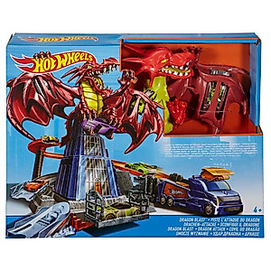 Hot Wheels Dragon Blast Play Set with Launcher for Heroic Action