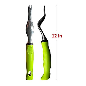 Garden Guru Hand Weeder Tool with Ergonomic Handle - Weed Puller for Planting, Weeding, Flower and Vegetable Care in Lawn Garden Yard | Rust Resistant