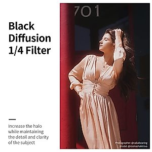 K&F Concept 100x100mm Square Black Diffuison 1/4 Effect Filter 28 Multi-Layer Coatings Dream Cinematic Effect Filter for Camera Lens