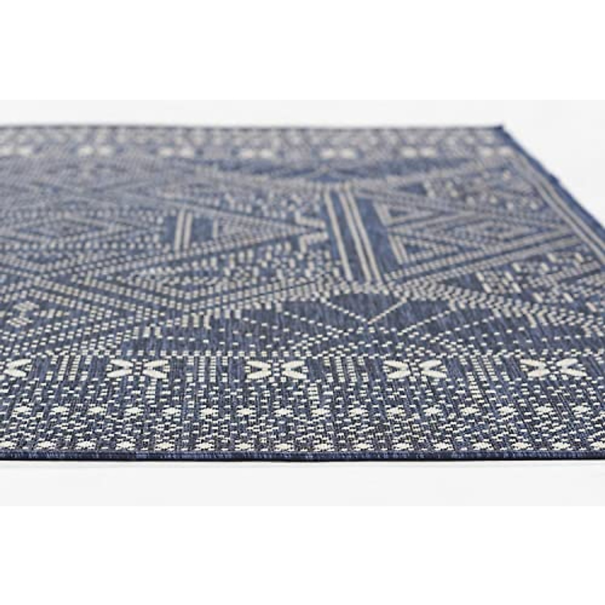 Momeni Riviera Transitional Indoor/Outdoor Area Rug, Navy, 6'6" X 9'
