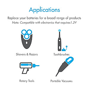 Tenergy AA 1.2V NiMH 2000mAh Flat Top Rechargeable AA Batteries with Tabs, 4 Pack