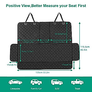 ANOSOSPECIAL Dog Car Seat Cover for Back Seat Cover for Kids,Non Stick Fur Rear Seat Protector for Pet,Nonslip Waterproof Durable Universal Fit Interior Backseat Covers for Auto Van SUV