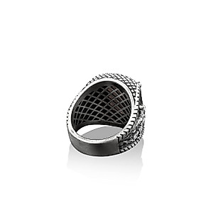 BySilverStone Jewelry Silver Onyx Gemstone Azrael Men Ring, 925 Silver Gothic Ring, Fantasy Ring, Gemstone Ring, Silver Onyx Jewelry, Punk Ring, Gift For Men's