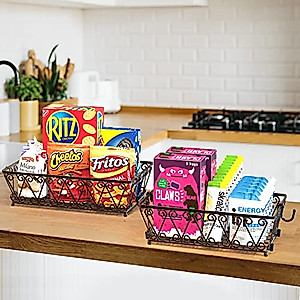 Simple Houseware 2-Tier Countertop Fruit Basket Bowl Storage, Bronze