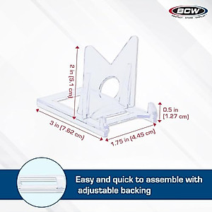 BCW 2-Piece Card Display Stands - 20 ct | Showcase Top Loaders, Magnetics, Screwdowns |Trading Card Display| Card Display Stand | Card Stand | Semi Rigid Card Holder Stand | Clear Plastic Stand
