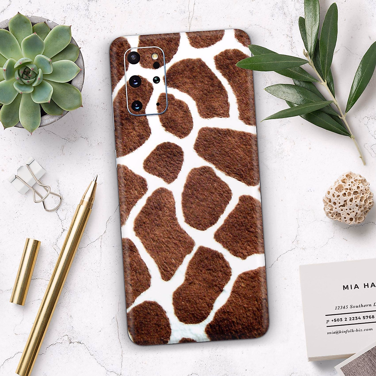 DesignSkinz Real Giraffe Animal Print Protective Vinyl Decal Wrap Skin Cover Compatible with The Samsung Galaxy S20 (Screen Trim & Back Glass Skin)