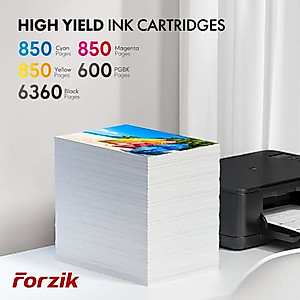 Forzik PGI-280XXL CLI-281XXL Ink 280 and 281 Cartridges Replacement Compatible with PIXMA Printer TR8520 TS9120 TS6200 TS6220 TS8120 TS8220 TR7520 TS6120, 1PGBK 1Black 1Cyan 1Magenta 1Yellow