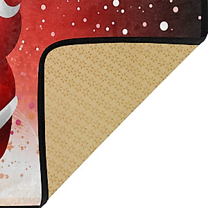 Kitchen Rugs Christmas Santa Claus Design Non-Slip Soft Kitchen Mats Bath Rug Runner Doormats Carpet for Home Decor, 39" X 20"