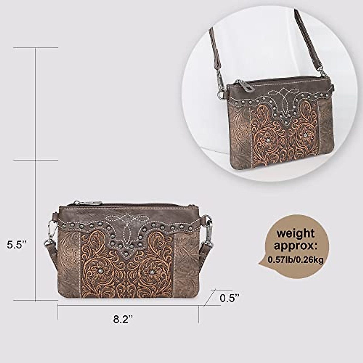 Montana West Embossed Collection Crossbody Bag Western Purses for Women MW1099-181CF