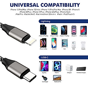 2Pack 3FT 5FT Fast Charger Cable Syncing Cord Nylon Braided