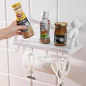 For Creative Human-shaped Storage Rack Wall Organizers Home Shelf with Towel Bar/Tissue Box Shower Caddy Easy Installati shower storage rack