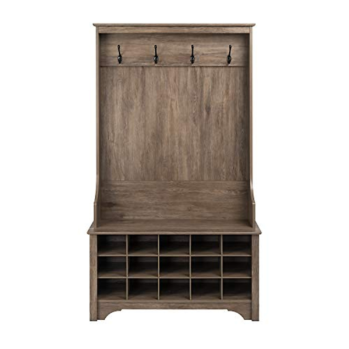 Prepac Hall Tree with Shoe Storage, Drifted Gray