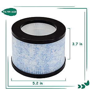 Asheviller DH-JH01 True HEPA Replacement Filter, Compatible with AROEVE and Kloudi Air Purifier DH-JH01, Intelabe EPI080/EP1080, and Elechomes EPI081/EP1081 Air Purifier, 2Pack