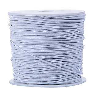 Bingcute 1.0MM White Beading Elastic Cord, 100 Yard (White)