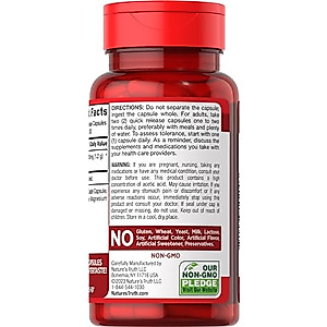 Apple Cider Vinegar Capsules | 1200mg | 60 Pills | Quick Release | Non-GMO & Gluten Free Supplement | by Nature's Truth