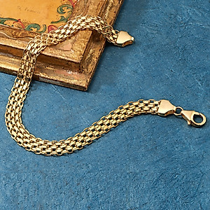 Ross-Simons Italian 18kt Yellow Gold Bismark-Link Bracelet. 8 inches