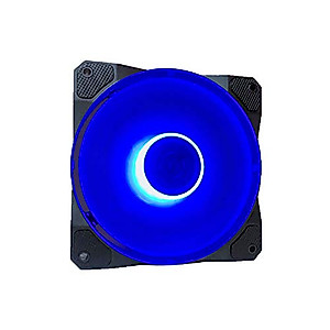 Apevia CO512L-BL Cosmos 120mm Blue LED Ultra Silent Case Fan w/ 16 LEDs & Anti-Vibration Rubber Pads (5 Pk)