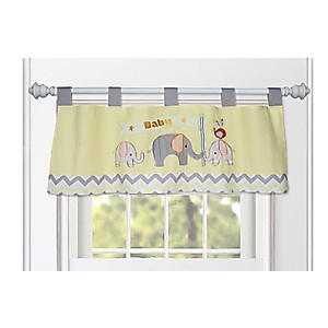 BabyFad Elephant Yellow Chevron 9 Piece Baby Crib Bedding Set 100% Cotton