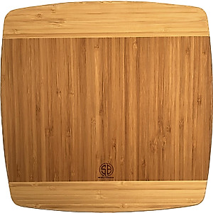 Simply Bamboo CBN112 Napa Bamboo Wood Cutting Board for Kitchen | Chopping Board | Carving Vegetables, Fruits, Meat - 12'' x 12" x 0.75"