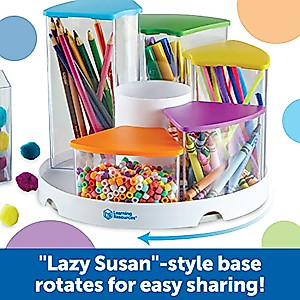 Create-a-Space See-Thru Spinning Bins, Classroom Organization, School Supplies Organizer, Desk Organization, Pen Holder, 14 Pieces