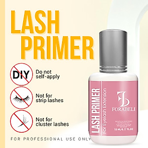Forabeli Lash Primer 15ml - Boosts Adhesion, Improves Bond Retention, Ideal for Individual and Natural Lashes, Semi-Permanent Eyelash Extension Supplies