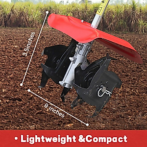 Garden Tiller Cordless,42.7CC 2-Stroke Single-Cylinder Gasoline Engine Rototiller Gas Powered,1.25KW Mini Tiller Cultivator,Cultivated Land Reclamation Tillage Ripper Garden Cultivators for Gardening