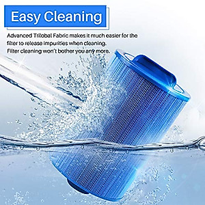 POOLPURE 6CH-940RA Spa Filter Replaces Pleatco PWW50P3-M(1 1/2" Coarse Thread), Filbur FC-0359M, 03FIL1400, 45 sq.ft Screw in Filter 2 Pack