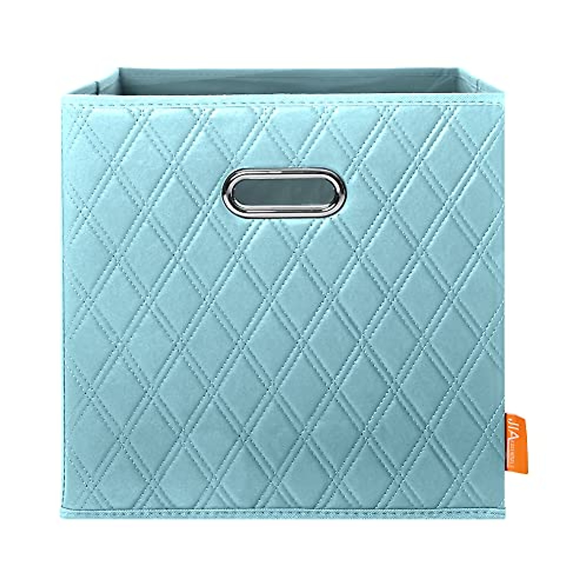 Jiaessentials Blue Foldable Storage Baskets Cube Bins Storage Organizers With Handles For Living Room , Bedroom, Office Storage, Closet, And Shelves 13 Inch Set Of 2