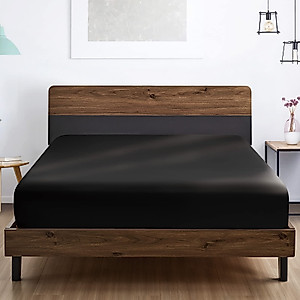 FreshCulture Full Fitted Sheet Only 2 Pack - Hotel Quality Fitted Sheet Full Size - Ultra Soft & Breathable - Brushed Microfiber - Deep Pocket - Cooling Fitted Sheets for Full Size Bed (Black)