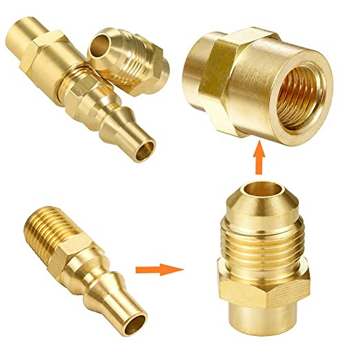 ANPTGHT 1/8'' FNPT x 1/4'' Male Weber Conversion Kit Quick Disconnect Adapter Propane Connect Plug Fitting for Weber Q100,1000,200,2000,1200,2200 Portable Gas Grill Camper