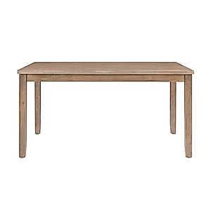 Linon Greywash with Grey Linen Upholstered Seat Includes Table Four Chairs Bench Carter Six Piece Dining Set