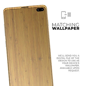 DesignSkinz Real Light Bamboo Wood Protective Vinyl Decal Wrap Skin Cover Compatible with The Samsung Galaxy S20 (Screen Trim & Back Glass Skin)