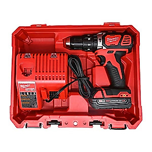 Milwaukee 2607-21CT Tool M18 Lithium-Ion Cordless 1/2-inch Hammer Drill Driver Kit with 1.5Ah Battery, Charger and Hard Case