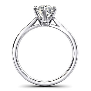 Sterling Silver 2.0 CT Classic 6-Prong Solitaire Simulated Diamond Engagement Ring Promise Bridal Wedding Ring (5)