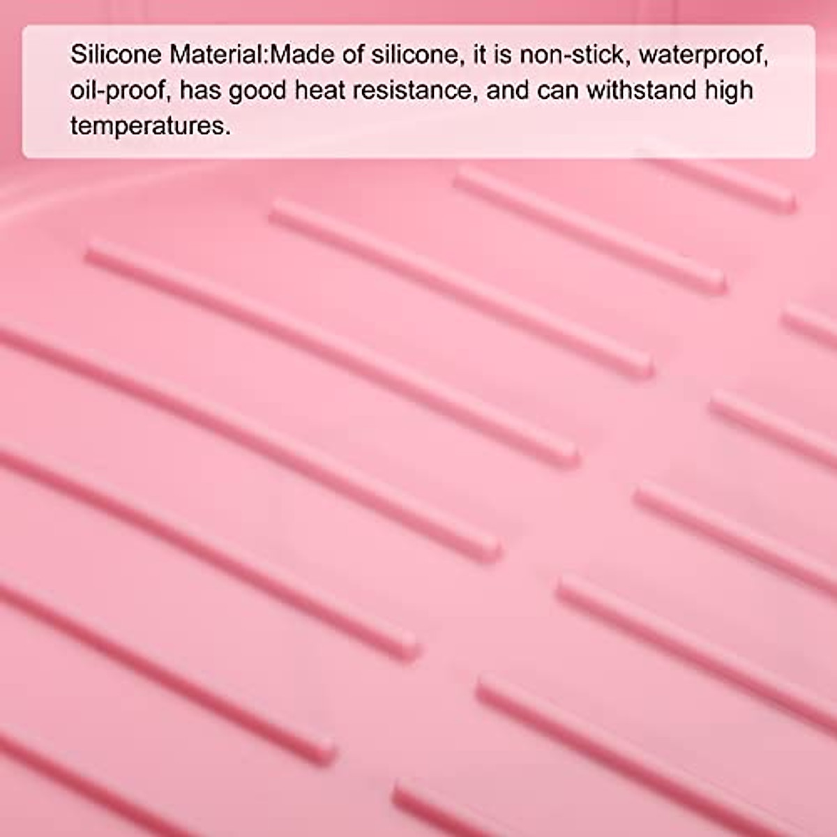 MECCANIXITY Air Fryer Square Silicone Reusable Liners 7.87 Inch Air Fryers Oven Accessories Pink for Air Fryer, Microwave, Oven