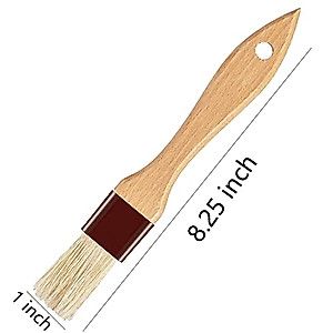 Basting Brush-Pastry Brush,Basting Brush for Cooking,Boar Bristles BBQ Brushes for Grill,Beech Wooden Handle Butter Brush for Baking/Spreading Marinade/Sauce/Butter/Egg/Kitchen Baster Brushes(1 inch)