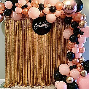 ShiDianYi 20 Ft X 10 Ft Gold Sequin Backdrop Curtain Sequin Fabric Photo Booth Backdrop Wedding Reception Deep Gold Glitter Photography Backdrop for Parties