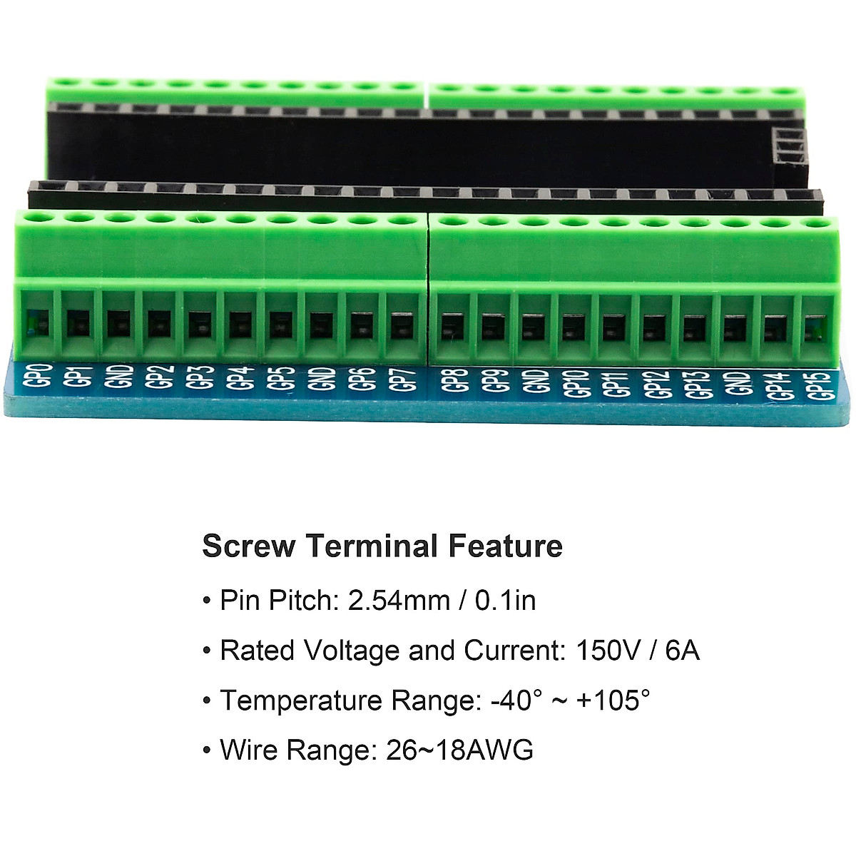 for PI PICO Mini Brekaout Board Soldered with Screw Terminal 2.54mm for Raspberry Pi Pico (1pcs)