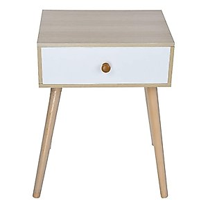 Toxz office products Modern Log Bedroom Livingroom Storage Cabinet Table,Drawer Cabinet,Solid Wood Legs,Display Desk,Anti-Slip Mat,Wood Grain Color(Ship from US!)