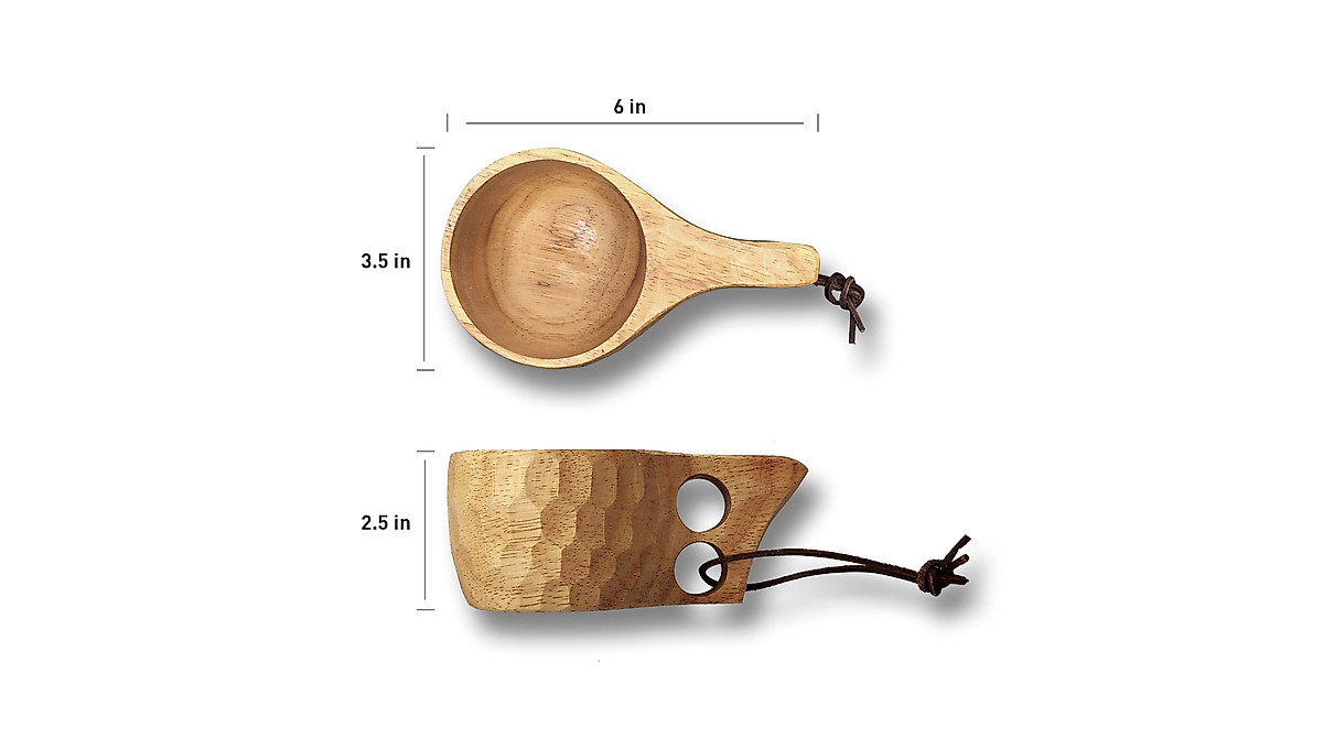 JUSPRO Finnish Kuksa Wooden Cup - Eco-Friendly and Handmade
