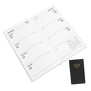 MAGICLULU 3pcs 2024 Diary English Notebook English Agenda Planner Notebook for 2024 Daily Task Planner Academic Notebook Time Management Planner Schedule Small Notebook Pocket Paper Work
