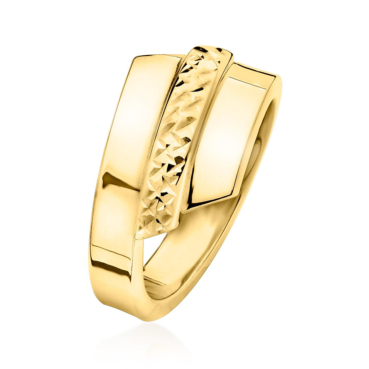 Ross-Simons Italian 14kt Yellow Gold Diamond-Cut and Polished Ring. Size 7