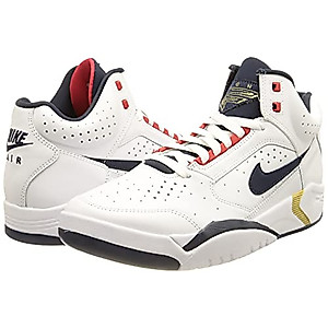 Nike Men's Air Flight Lite shoe, White/Navy/Red/Gold, 9.5