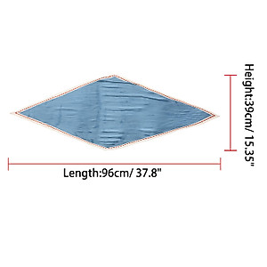 Allegra K Women Pleated Rhombus Rhombic Scarf Scarves Head Ribbon Bandana Solid Color Blue